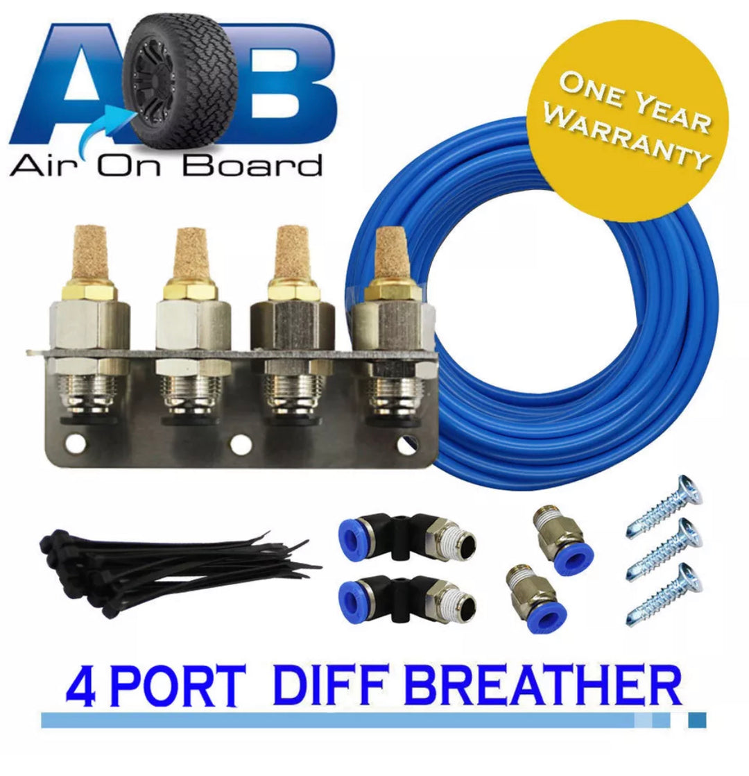 Air On Board 4-Port Breather Kit – For Diff, Gearbox, and Transfer Cas ...
